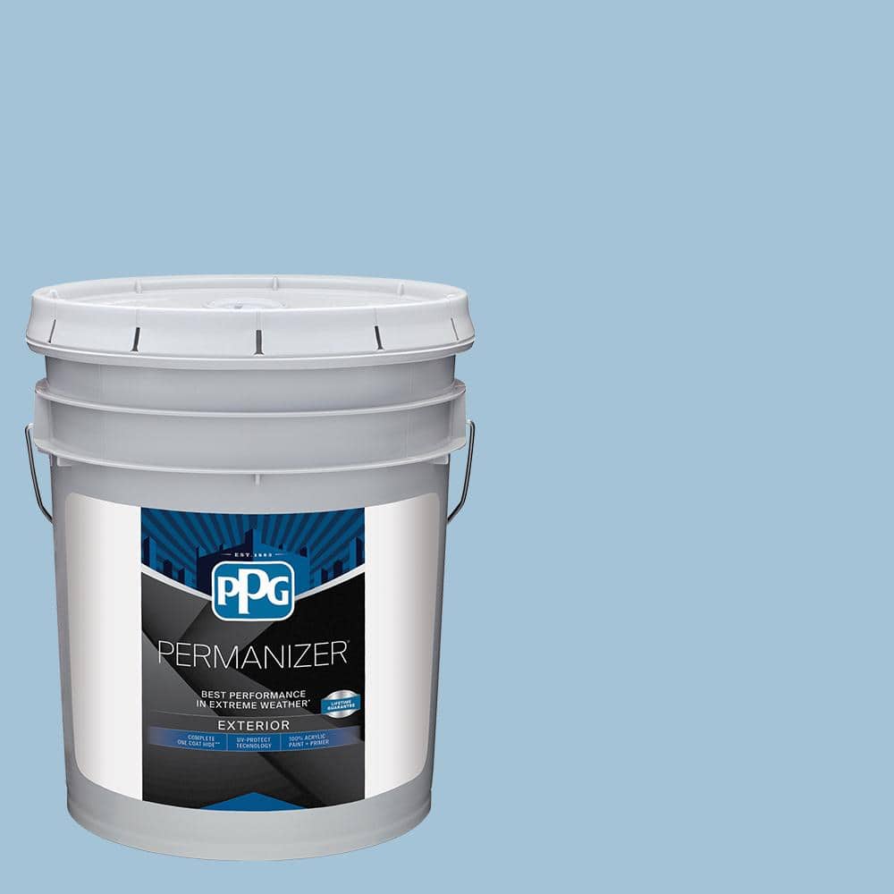 PERMANIZER 5 gal. PPG1158-3 Blue Bows Flat Exterior Paint PPG1158-3PZ ...