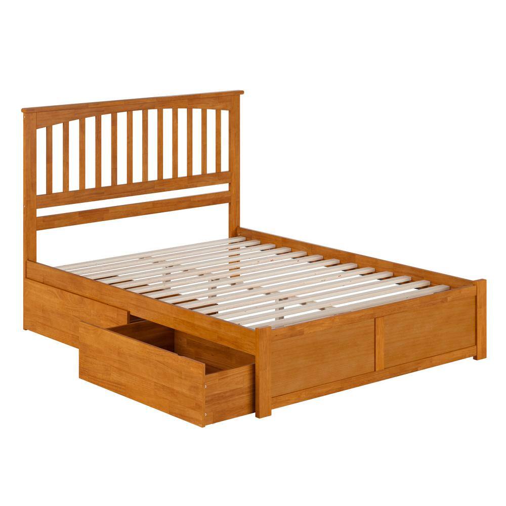 AFI Mission Light Toffee Natural Bronze Solid Wood Frame Queen Platform ...