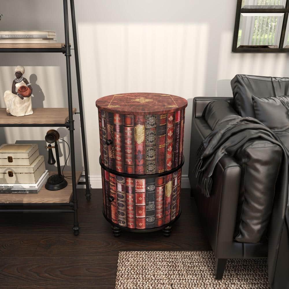 Litton Lane Maroon Wood Traditional Cabinet 55750 - The Home Depot