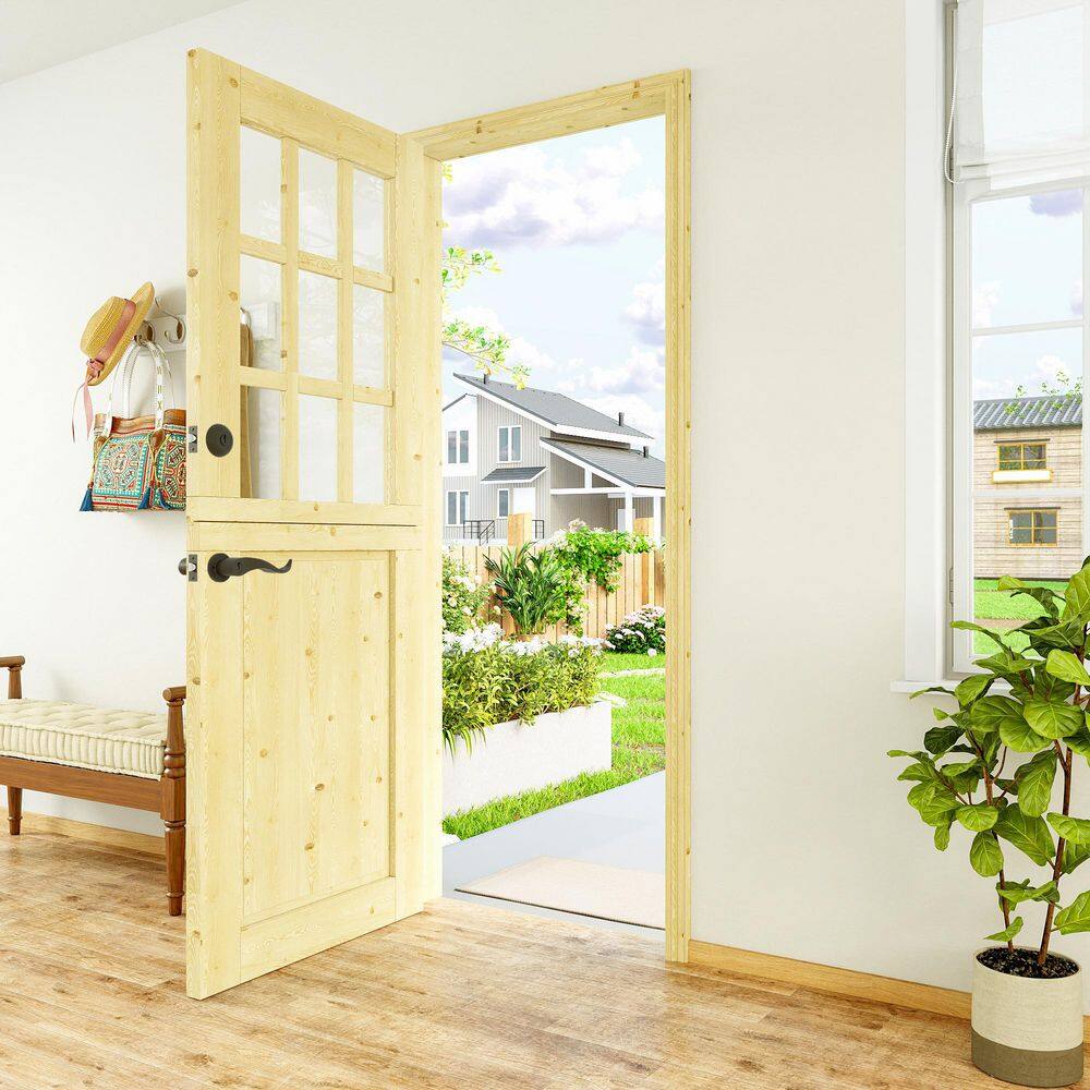 ARK DESIGN 32 in. x 80 in. Universal 9-Lite Clear Glass Unfinished ...