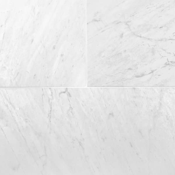 Jeffrey Court Crystal White 12 in. x 24 in. Honed Stone Look Marble ...