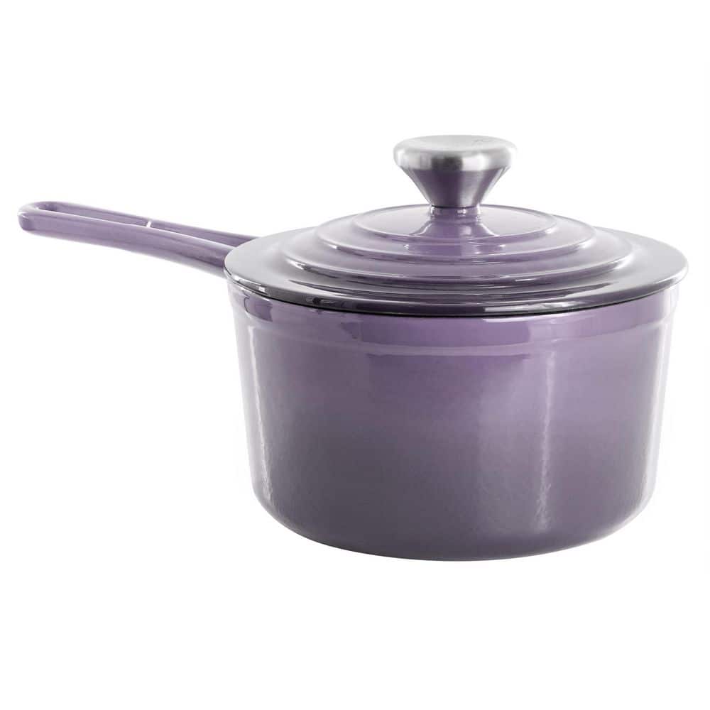 Megachef 2 Quart Enameled Cast Iron Sauce Pan in Gradient Purple ...