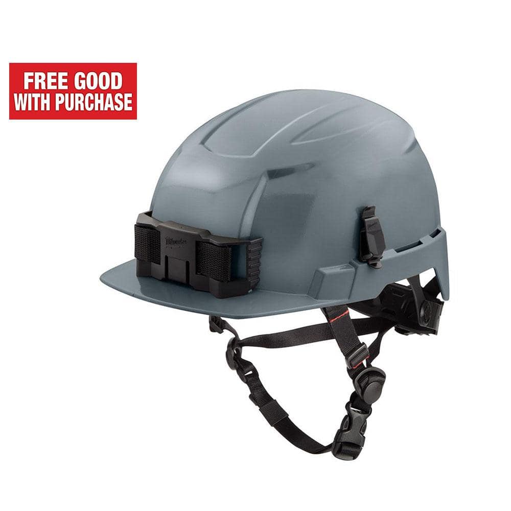 Milwaukee Bolt Gray Type 2 Class E Front Brim Non Vented Safety Helmet