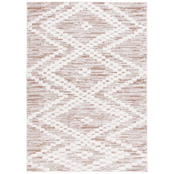 SAFAVIEH Alamo 5 ft. x 8 ft. Taupe/Ivory Diamond Chevron Area Rug ...