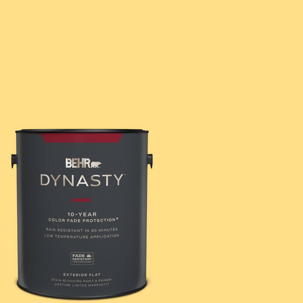 BEHR DYNASTY 1 gal. #330B-5 Yellow Corn Flat Exterior Stain-Blocking ...