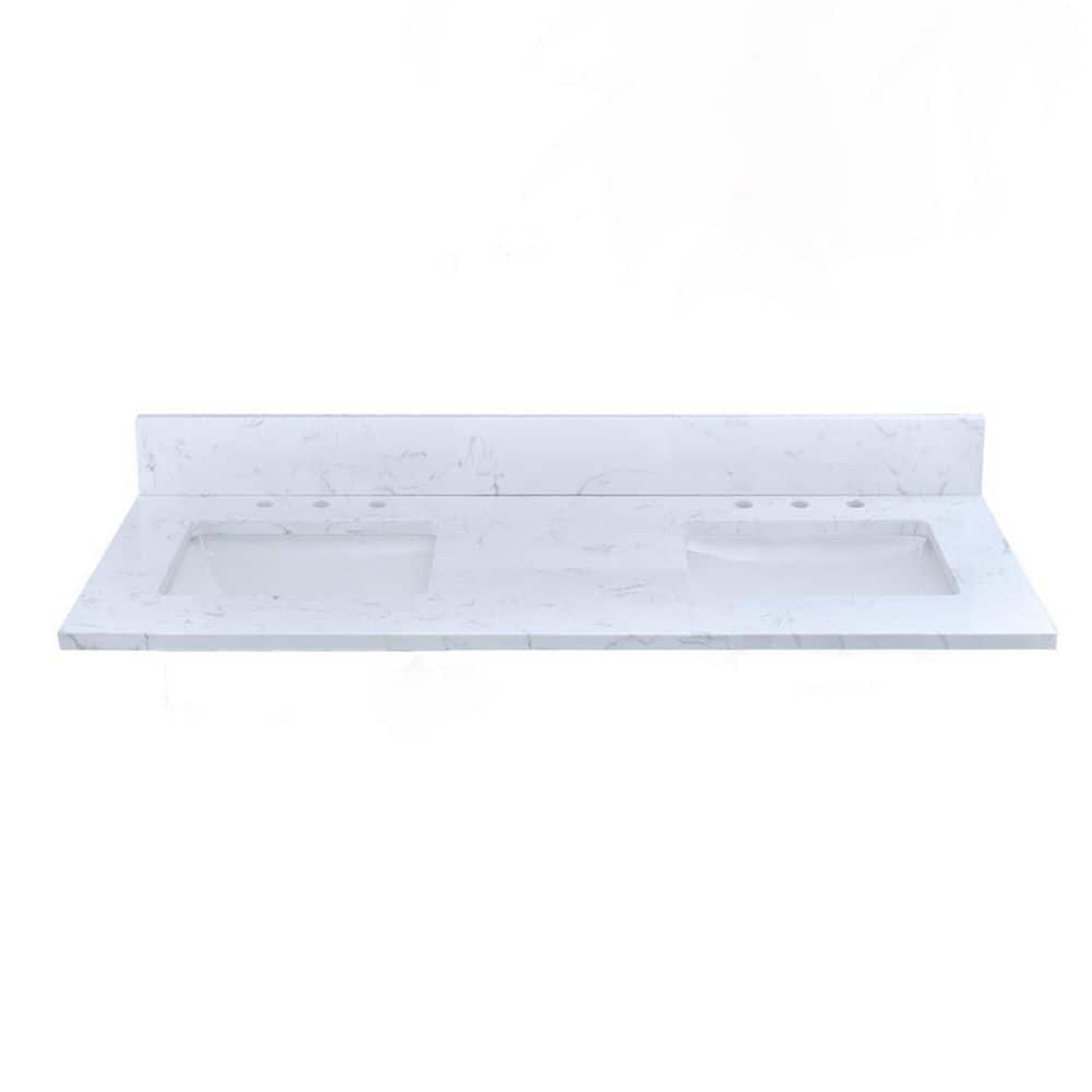 PROOX 60 in. W x 22 in. D Engineered Stone Composite Vanity Top in ...