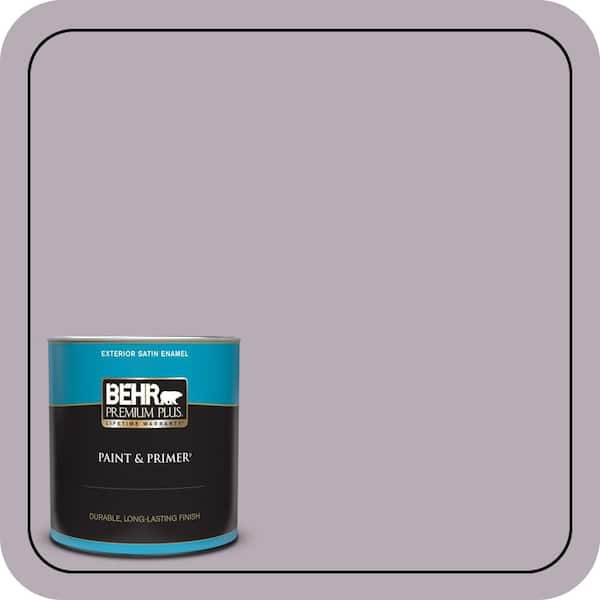 BEHR PREMIUM PLUS 1 qt. #670F-4 Silverberry Satin Enamel Exterior Paint ...