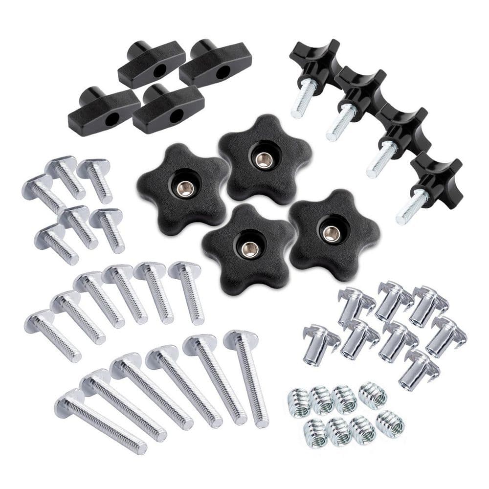 ‎POWERTEC T-Track Knob and Bolt Kit, 1/4-20 Threaded Bolts with Washers ...