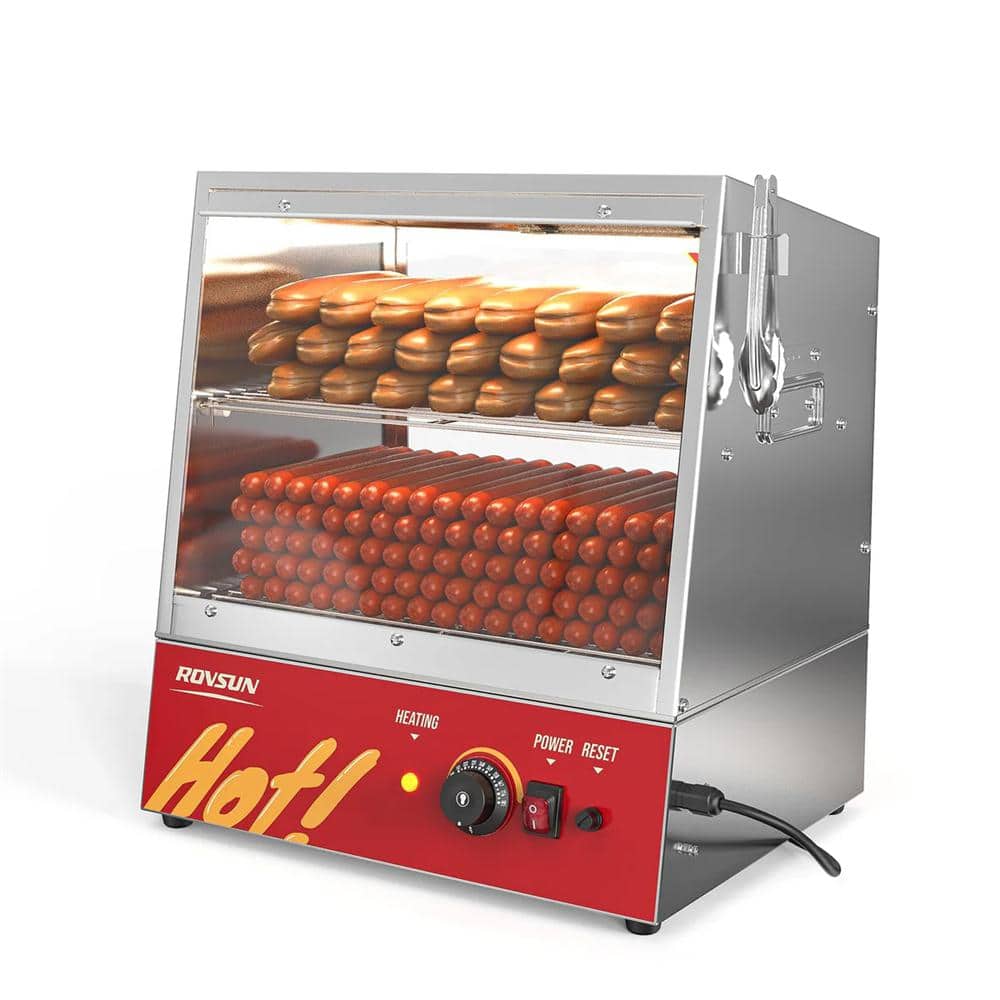 Karl home 32 qt. Stainless Steel 175 Hot Dogs / 40 Buns Hot Dog Steamer ...
