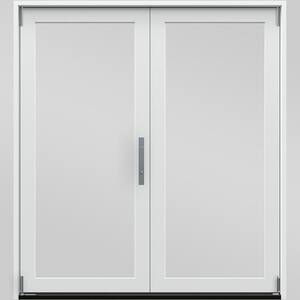 JELD-WEN 108 in. x 80 in. F4500 Right-Hand White Fiberglass 3-Panel ...