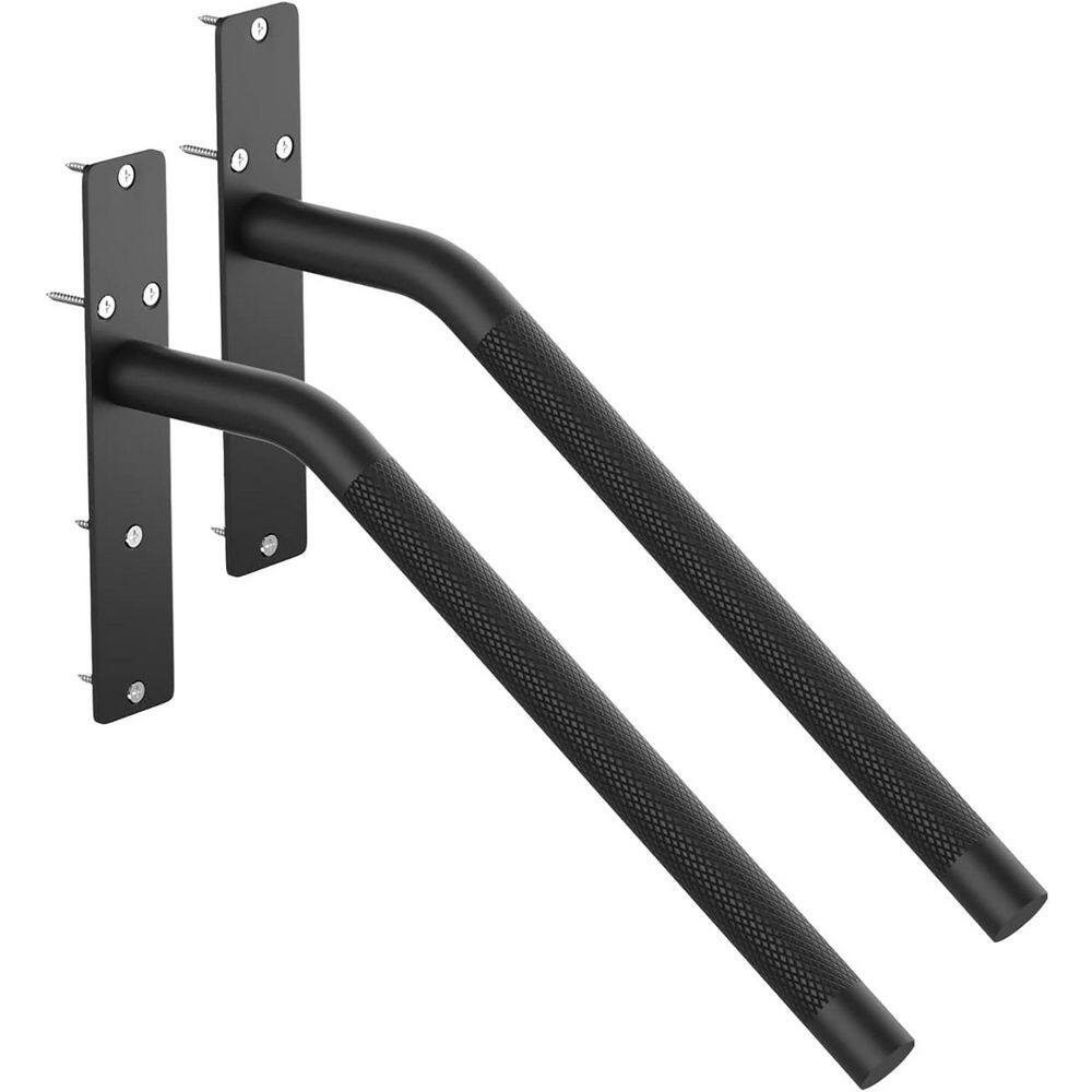 Afoxsos 16 in. Black Stainless Steel Stair Handrails for 1-3 Steps ...