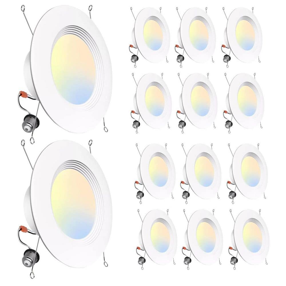 KOAOEIRS 12 Pack 6 in. Retrofit Integrated LED Recessed Light, 1050 LM ...