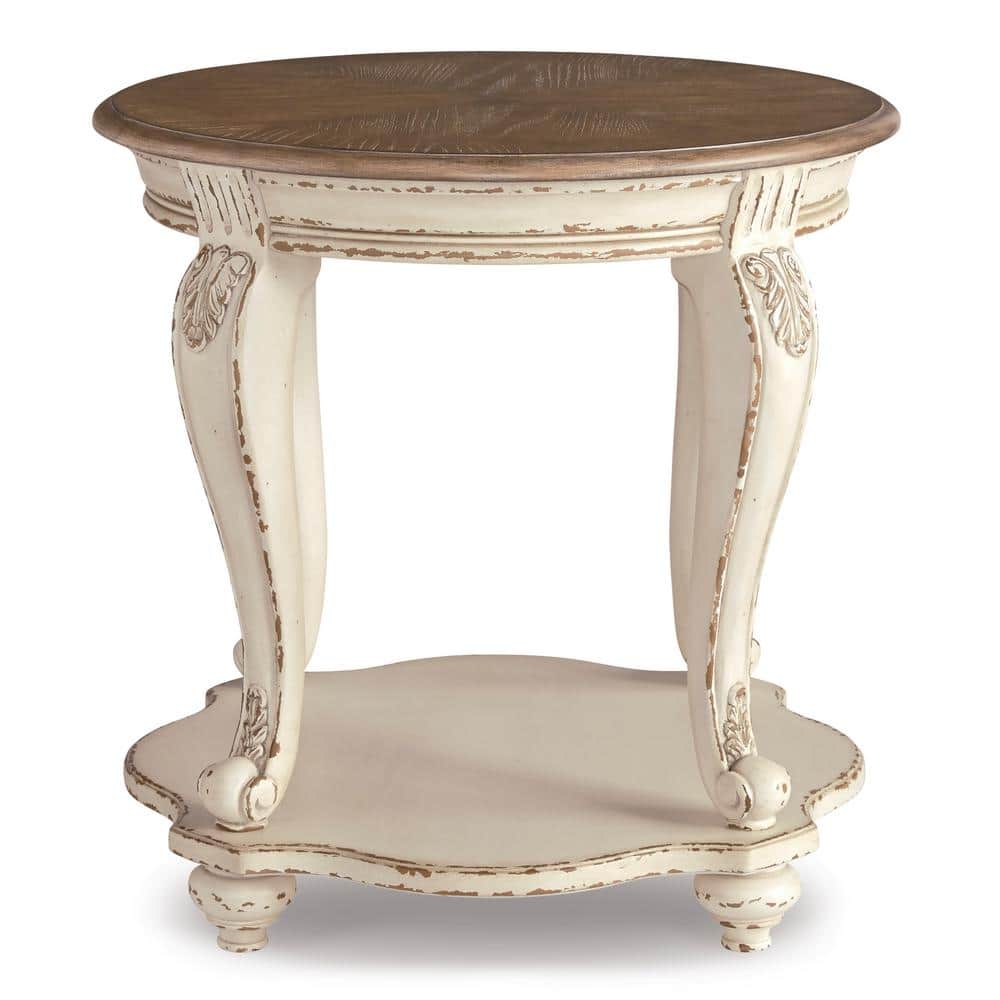 Signature DESIGN BY ASHLEY Realyn 26 in. 2-Toned Round Wood End Table ...