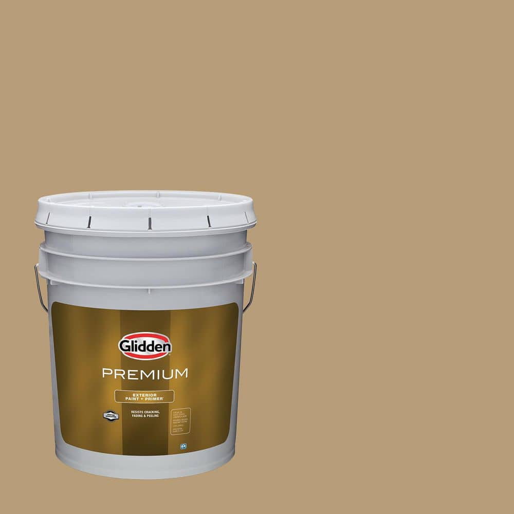Glidden Premium 5-gal. PPG1086-5 Earthy Ocher Semi-Gloss Exterior Latex ...