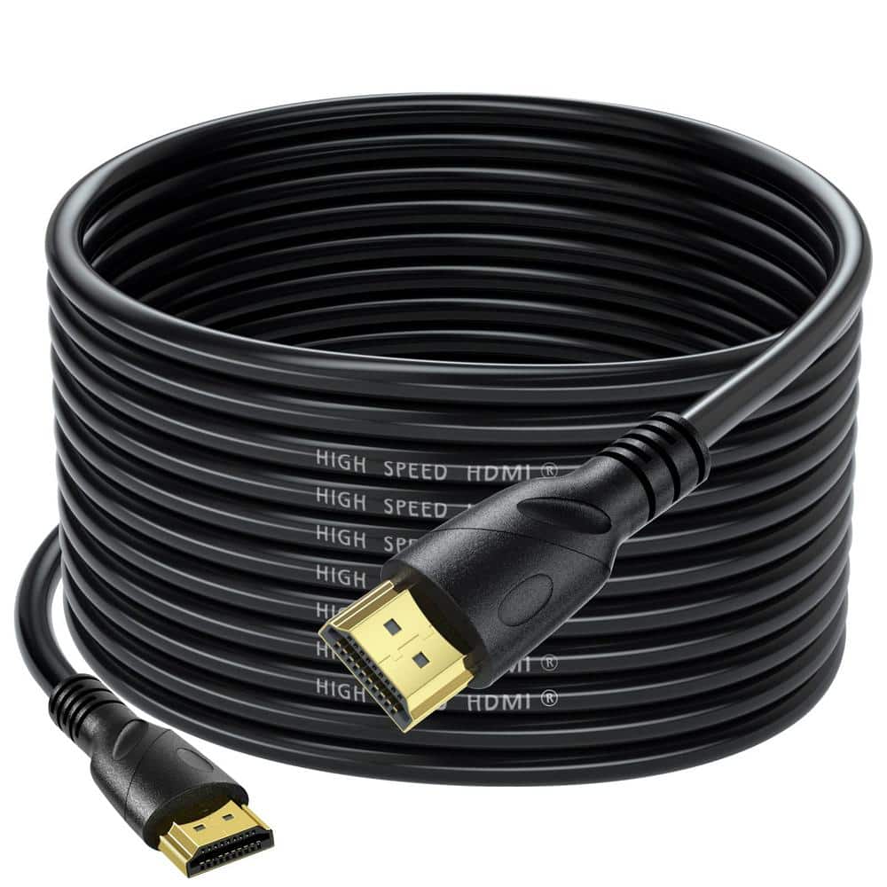EKIEUDL Quality 40 ft. RG6 Shielded Gold Plated HDMI Cable Wire-Black ...