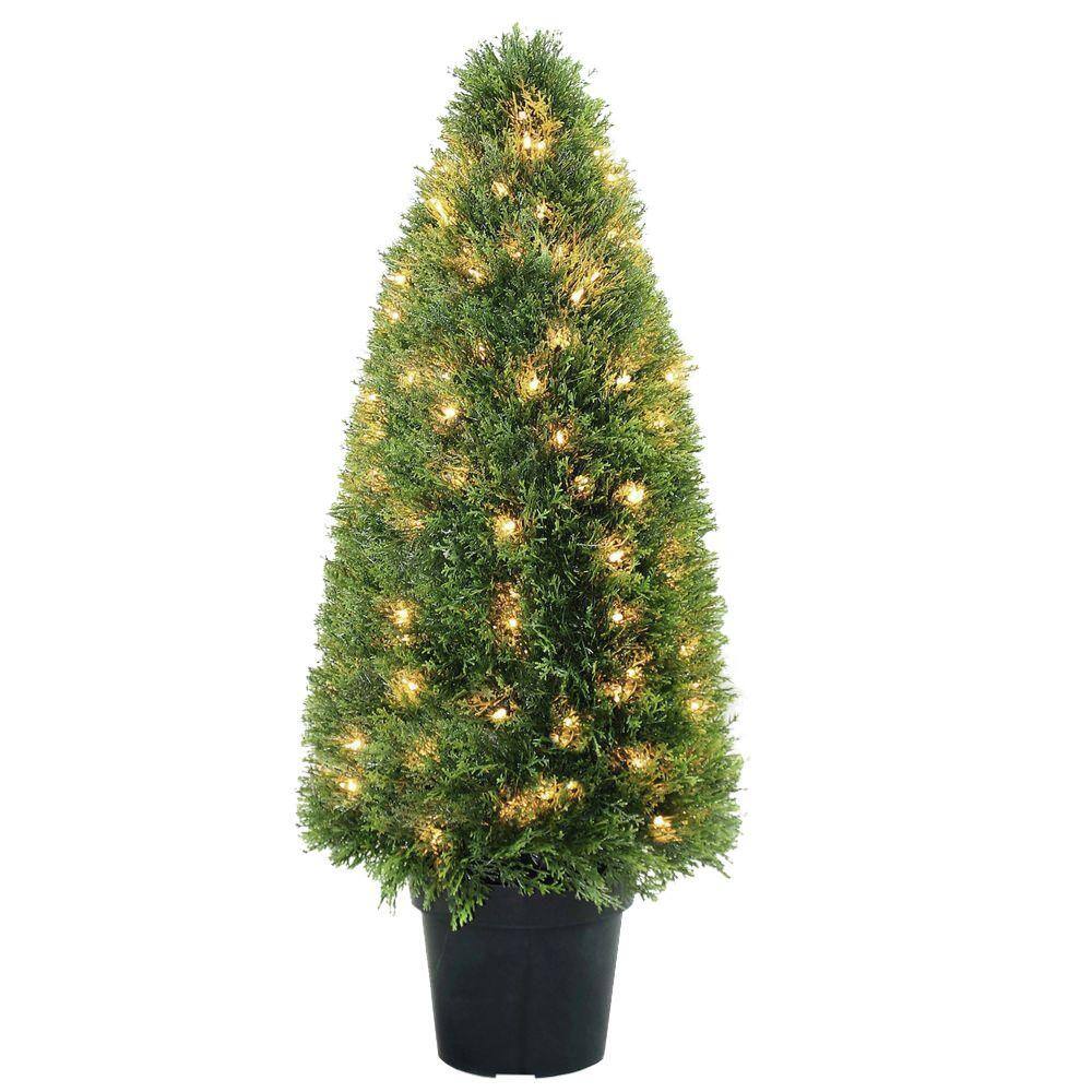 National Tree Company 36 in. Artificial Upright Juniper Tree with Green ...