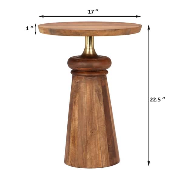 CHRISTOPHER KNIGHT HOME Arcadia 17 in. Round Pedestal Side End Table ...