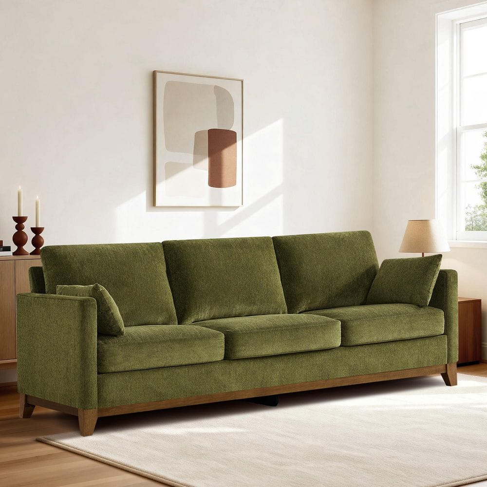Spruce & Spring Verto 83.86 in. Striaght Arm 3-piece Fabric Rectangle ...
