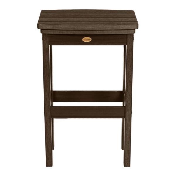 Highwood Lehigh Weathered Acorn Recycled Plastic Outdoor Bar Stool AD ...