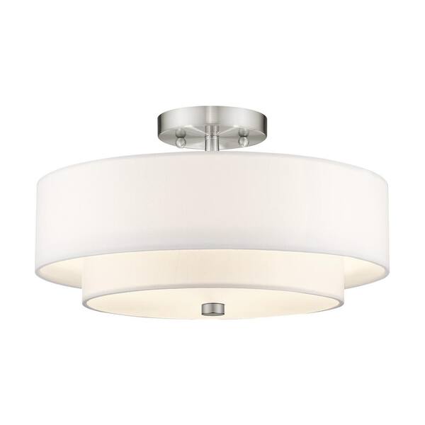 AVIANCE LIGHTING Mercury 3 Light Brushed Nickel Semi Flush Mount ...