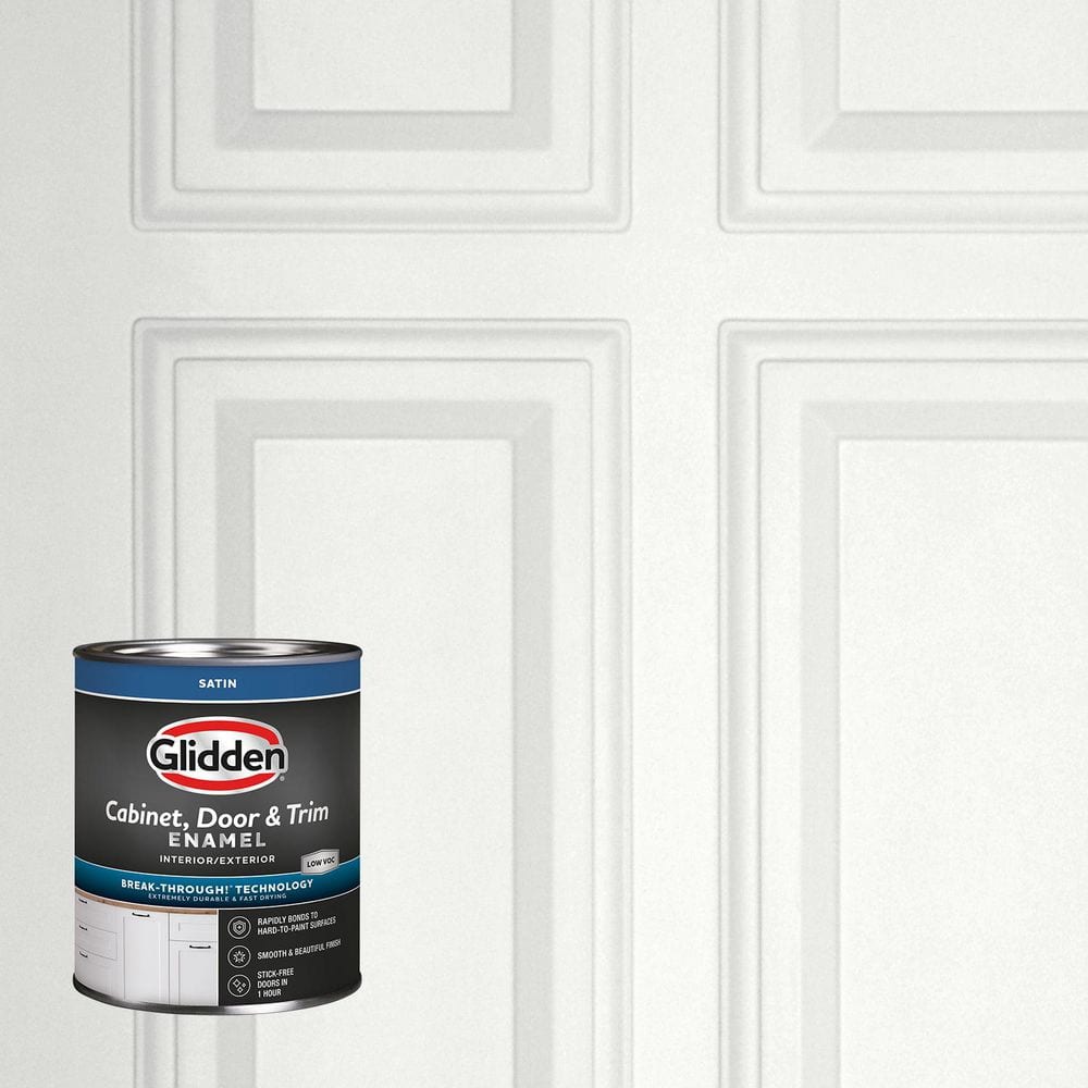 Glidden 1 qt. PPG1001-1 Delicate White Satin Door, Trim and Cabinet ...