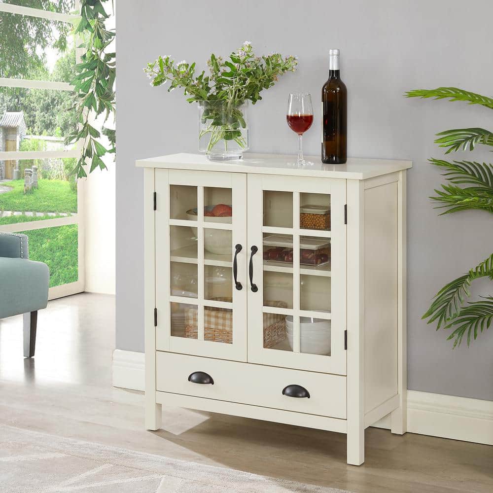 Claire Easy White Storage Cabinet with Drawer SKEGL19087E3EW - The Home ...