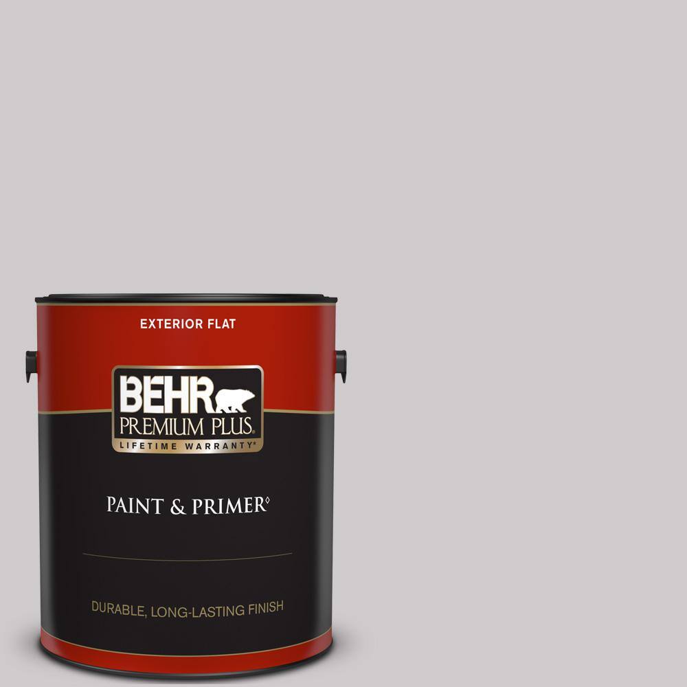 BEHR PREMIUM PLUS 1 gal. #MQ3-28 Rock Crystal Flat Exterior Paint ...
