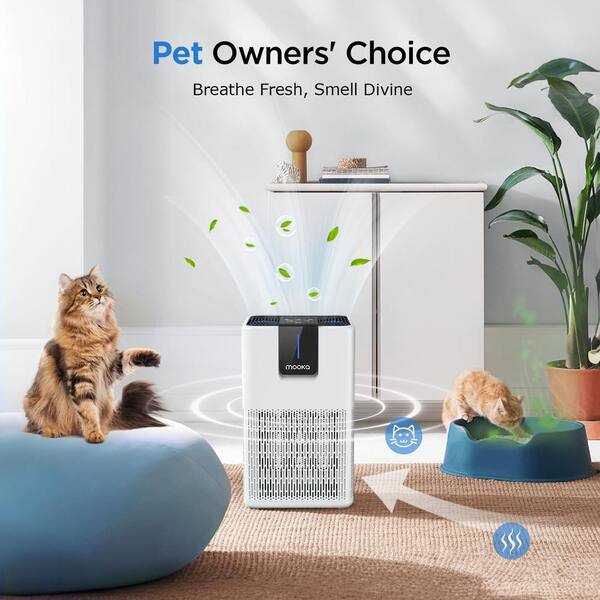 1250 sq. ft. H13 HEPA Air Purifier for Pets Dust Odor Smoke with Aromatherapy Function Sleep Mode and Timer in White 29CPH005021 The Home Depot