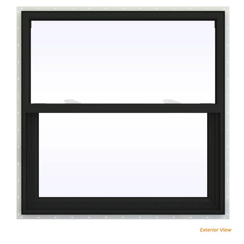 JELD-WEN 36 in. x 36 in. V-2500 Series Bronze Exterior/White Interior ...