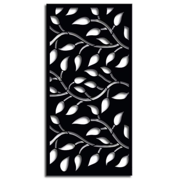 OUTDECO Leaf 3 ft. x 6 ft. Powder Coated Steel Decorative Screen Panel ...
