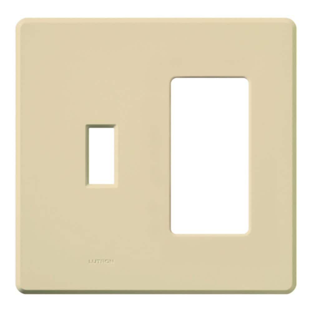 Lutron Fassada 2-Gang White 1-Toggle / 1-Decorator / Rocker Plastic ...