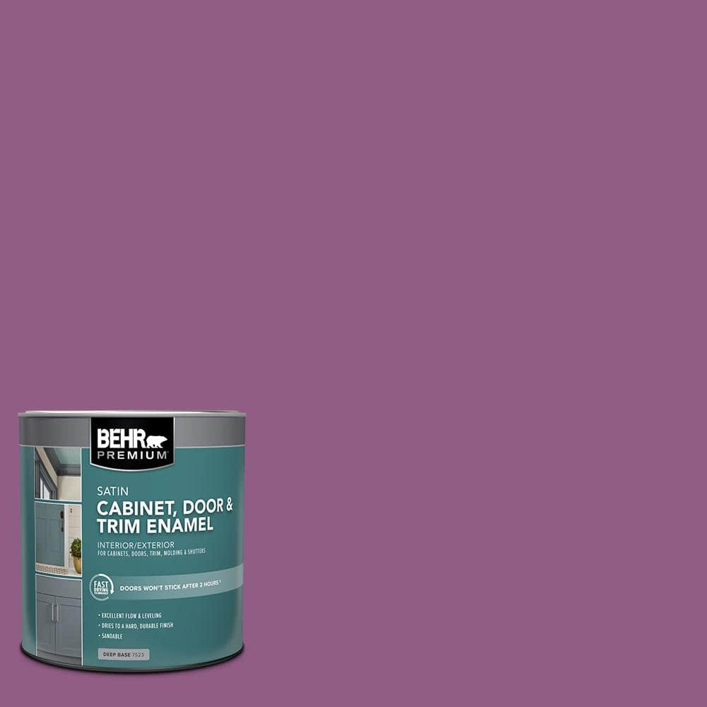 BEHR PREMIUM 1 qt. #OSHA-4 OSHA SAFETY PURPLE Satin Enamel Interior ...