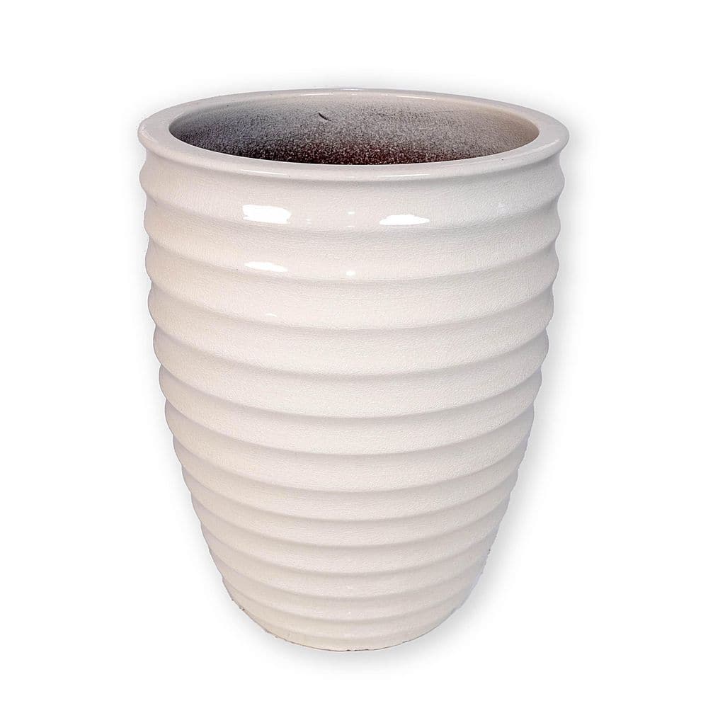 Modern Planter Ceramic Flowerpot for Patio, Garden, Windowsill in Milk ...