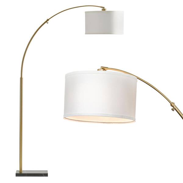 Brightech Logan 76 in. Antique Brass Modern 1-Light Adjustable and ...