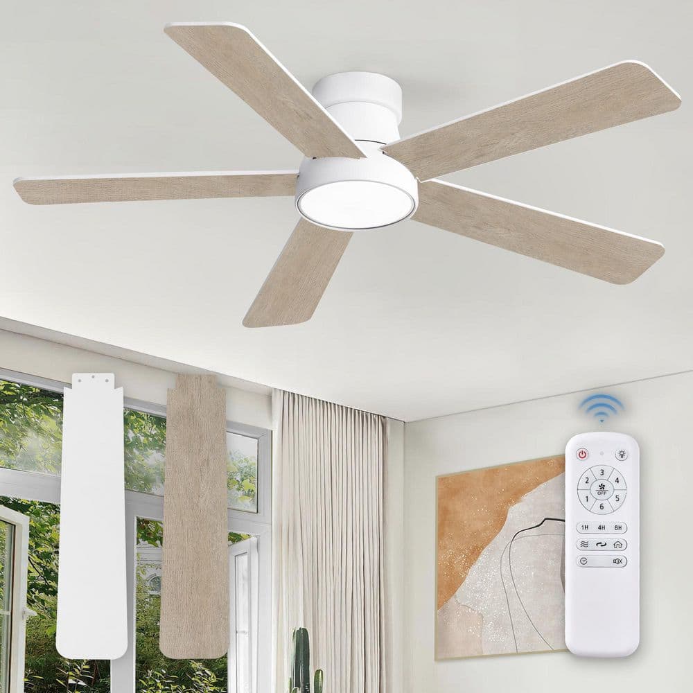MOKSILED 48 in. indoor Matte White Flush Mount Low Profile 3-Color 6 ...