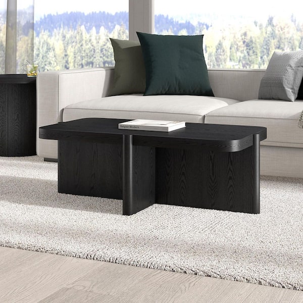 Meyer&Cross Laguna 45 in. Black Grain Rectangle MDF/Hollow Core Board Top Coffee Table CT2462 ...