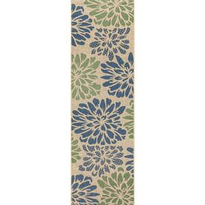 JONATHAN Y Zinnia Modern Floral Navy/Green 5 ft. 3 in. x 7 ft. 7 in ...
