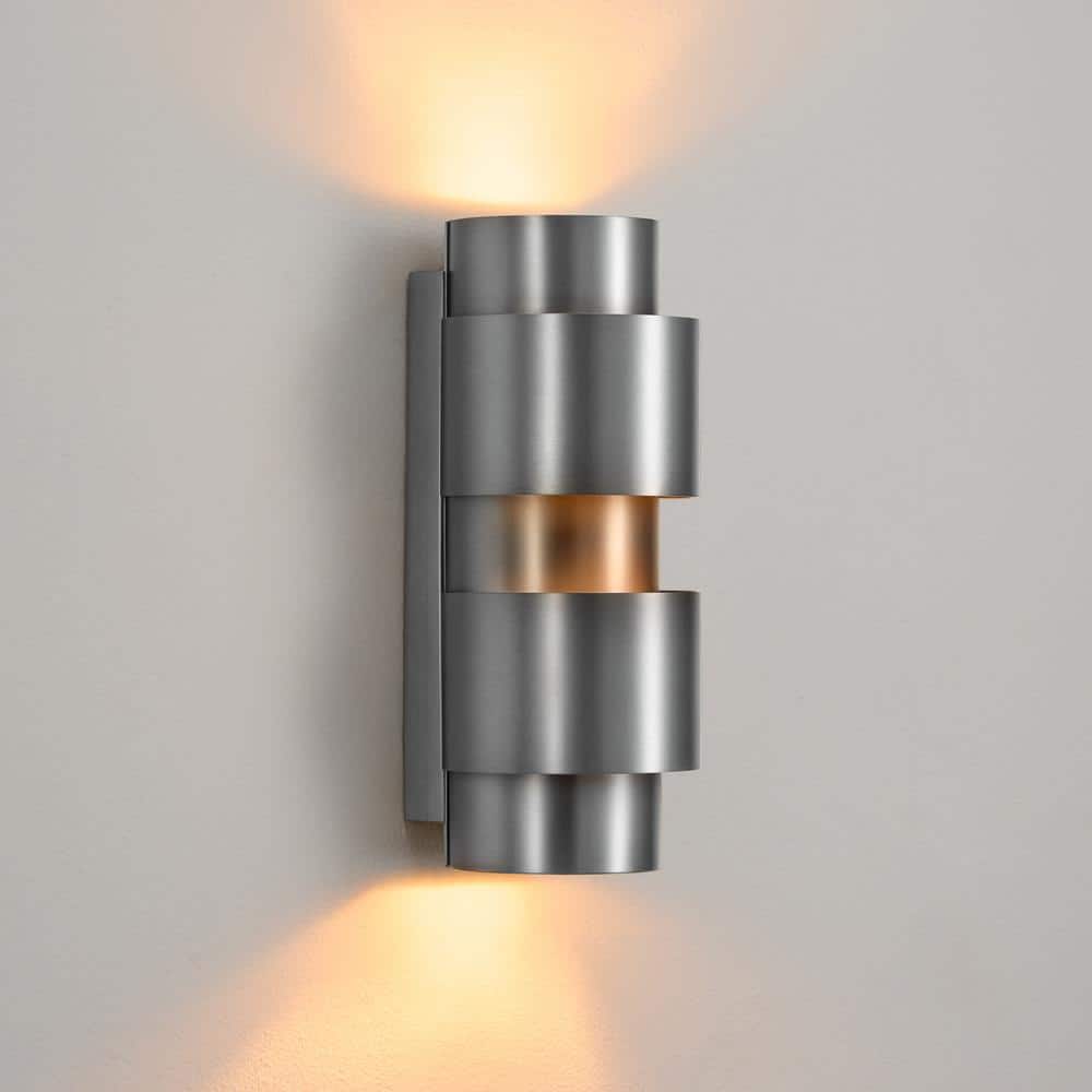 Merra 2.4 in. 2-Light Satin Black Modern Luxury Wall Sconce with ...