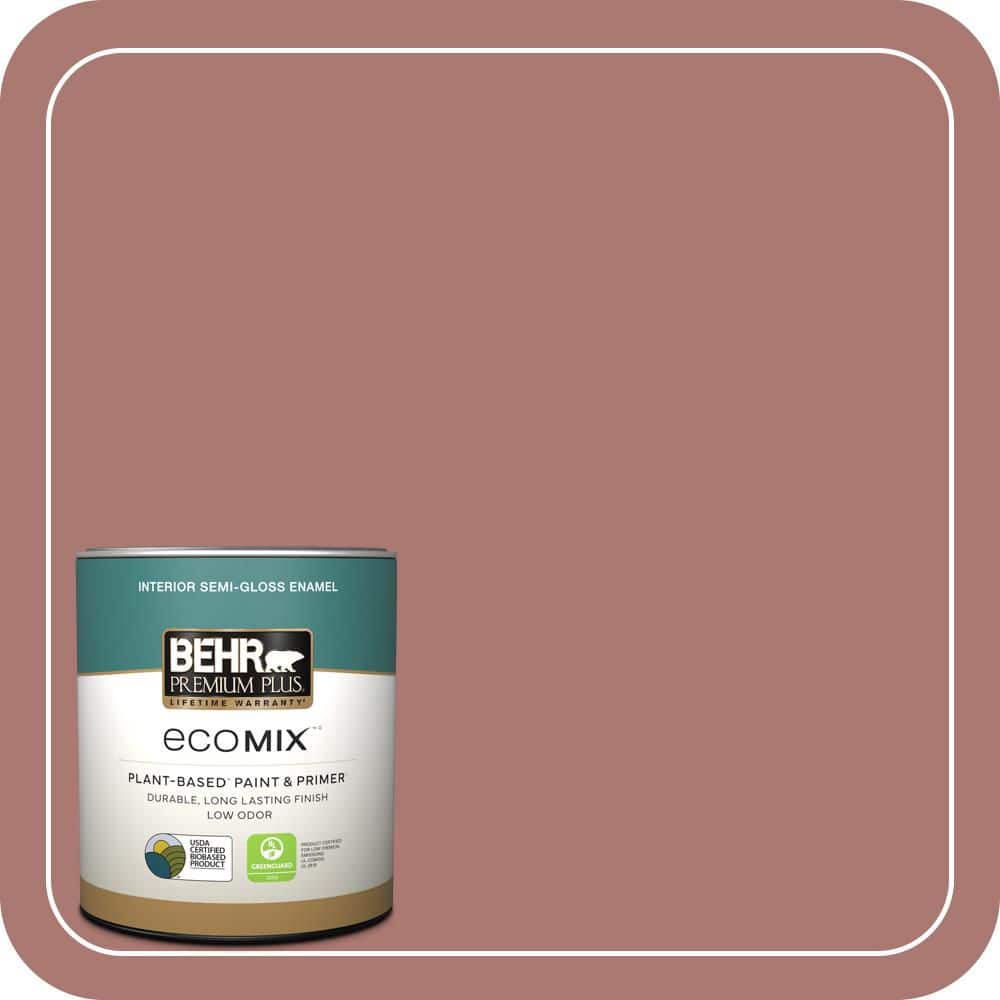 BEHR PREMIUM PLUS 1 qt. #160F-5 Rum Spice Semi-Gloss Enamel EcoMix ...