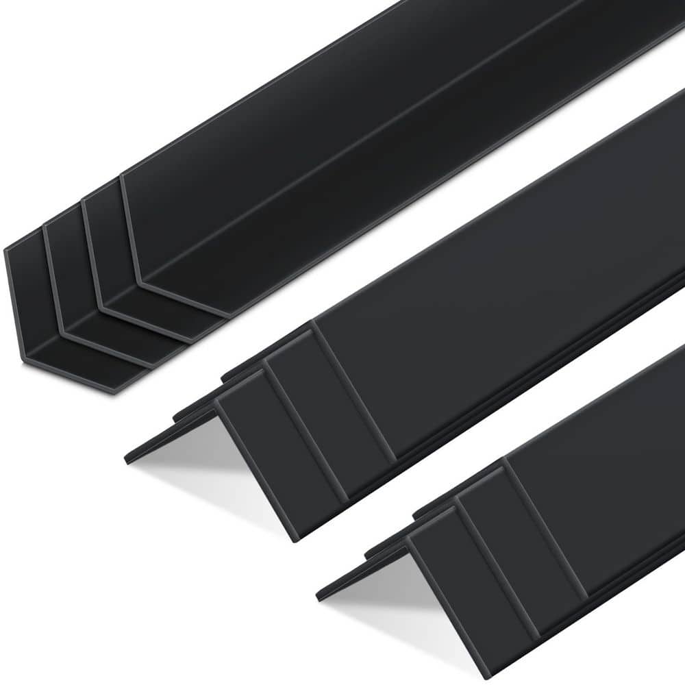 NVNOO 3/4 in. x 4 ft. Vinyl Black Wall Corner Protector Guards for ...
