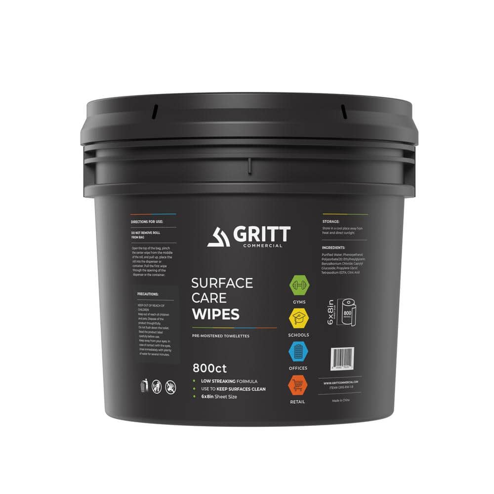 GRITT COMMERCIAL All-Purpose Surface Care Cleaning Wipes, 8 in. x 6 in ...