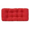OUTDOOR DECOR BY COMMONWEALTH Ruby Red Outdoor Cushion Wicker Settee in ...