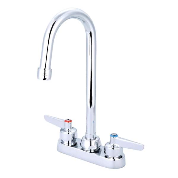 Central Brass 4 in. Centerset Double-Handle Bathroom Faucet in Polished ...