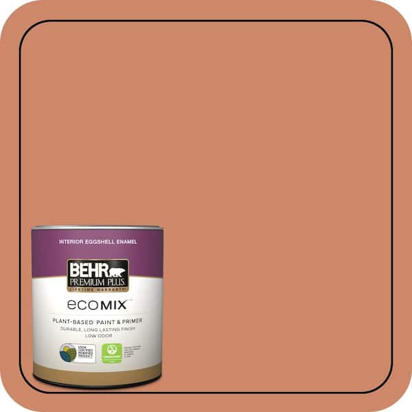 BEHR PREMIUM PLUS 1 qt. #230D-5 Aztec Brick Eggshell Enamel EcoMix ...