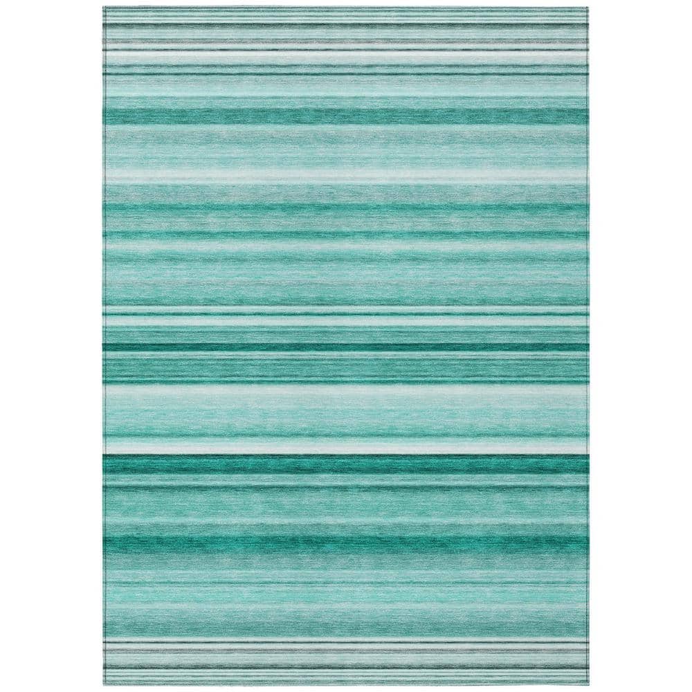 Addison Rugs Chantille ACN529 Aqua 5 ft. x 7 ft. 6 in. Machine Washable ...