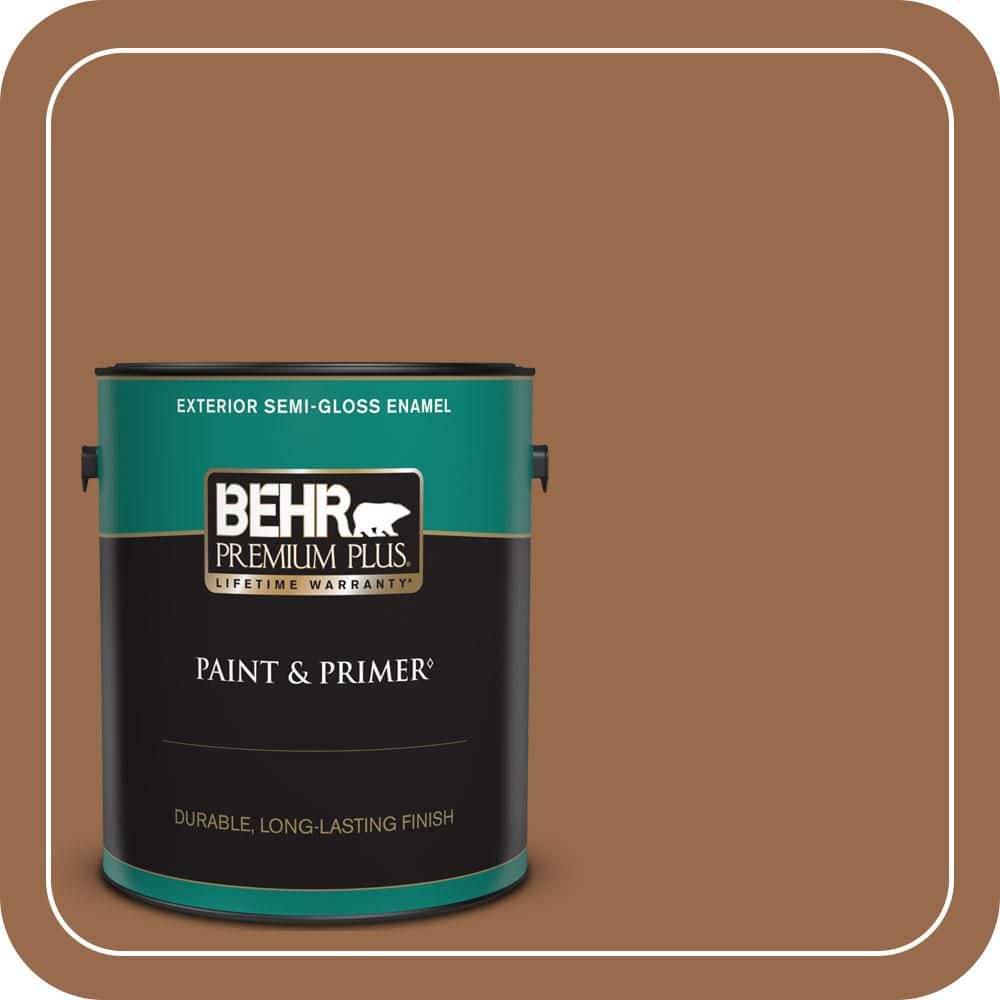 BEHR PREMIUM PLUS 1 gal. #S230-7 Toasted Bagel Semi-Gloss Enamel ...