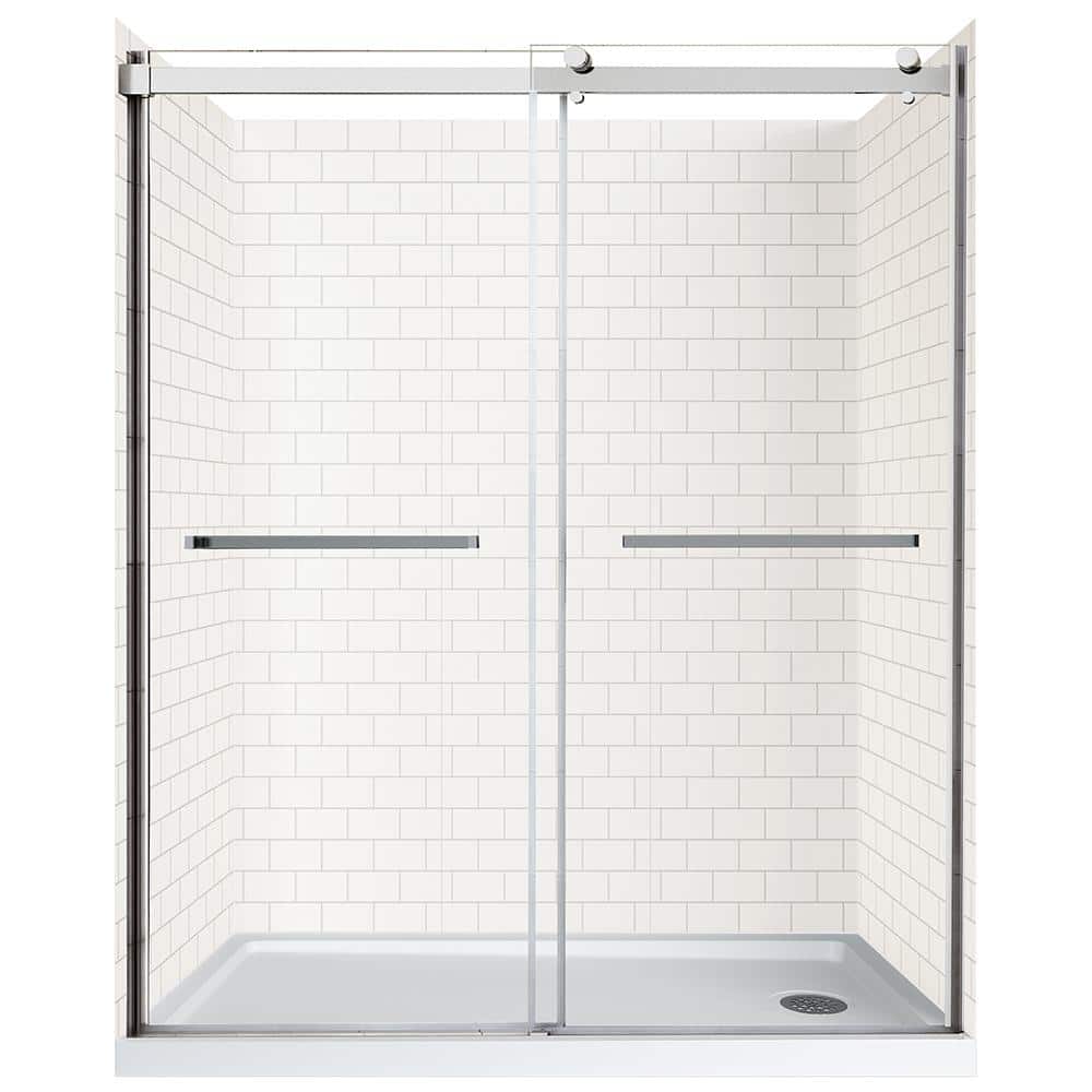 CRAFT + MAIN 60 in. L x 30 in. W x 78 in. H Right Drain Alcove Shower ...