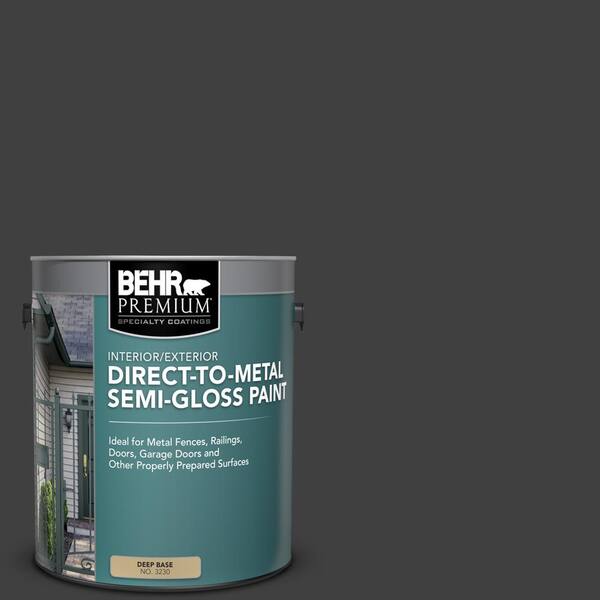 BEHR PREMIUM 1 gal. #1350 Ultra Pure Black Semi-Gloss Direct to Metal ... BEHR PREMIUM 1 gal. #1350 Ultra Pure Black Semi-Gloss Direct to Metal ...