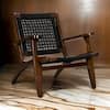 Benjara Heor Black and Brown Wood Rope Woven Arm Chair with Specialty ...