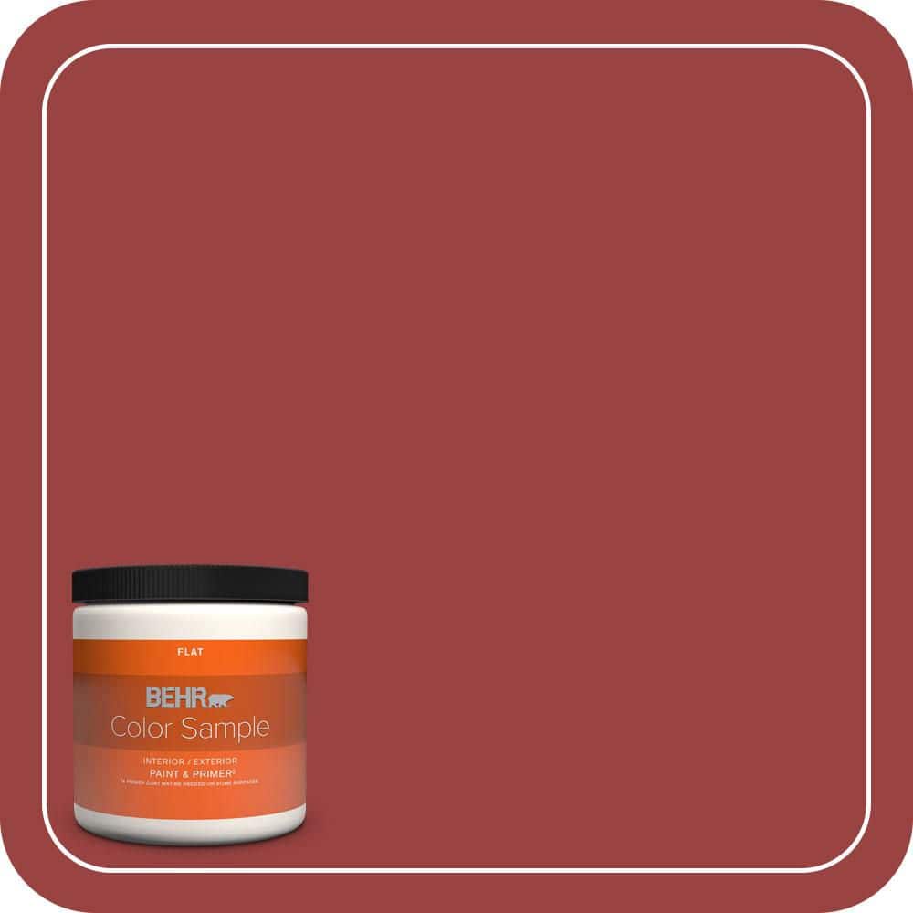 BEHR PREMIUM PLUS 8 oz. #MQ1-10 Red My Mind Flat Interior/Exterior ...